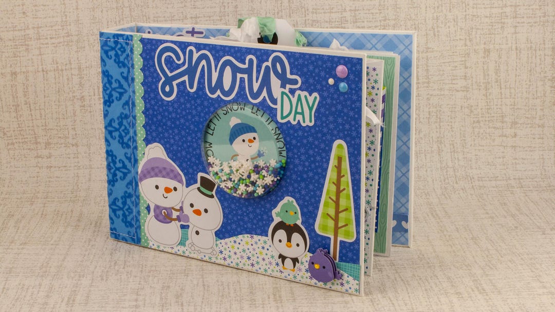 Handmade Winter Photo Album: Snowy Day Mini Scrapbook - Etsy
