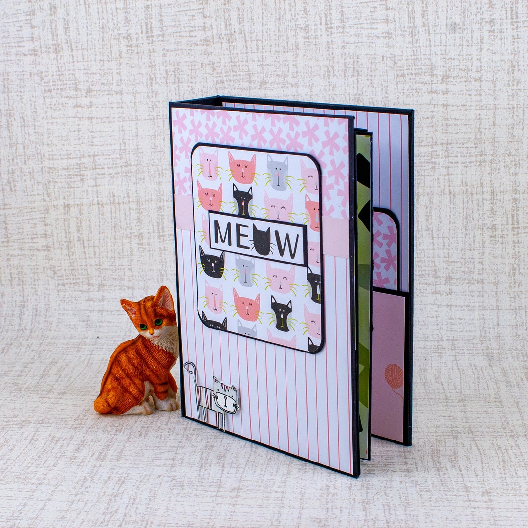 Kitty Cat Mini Scrapbook Album for Photos of Your Feline Friend-meow ...