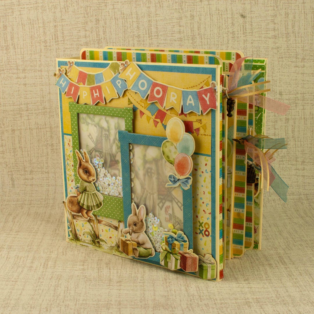 Baby Birthday Scrapbook for Babys First Birthday ,gift for Baby Hip Hip ...
