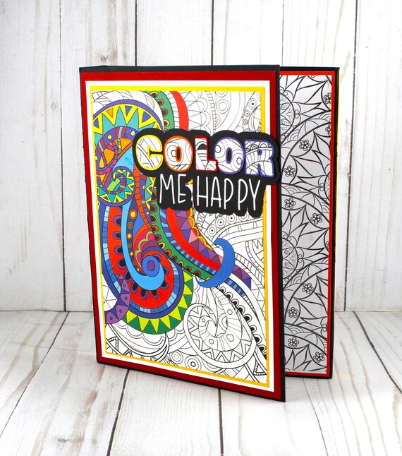 Color Me Happy Coloring Book Folio | Etsy