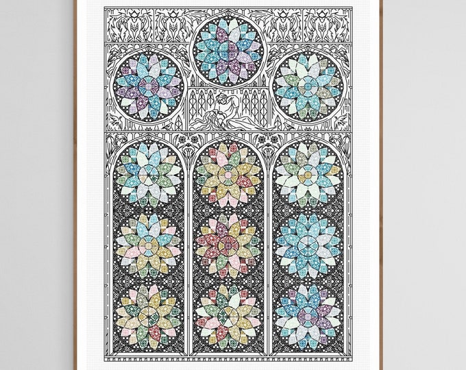 Temperature Stitch - Gothic Cathedral With Stained Windows - Modern ...