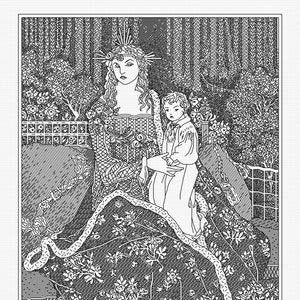 A Large Christmas Card by Aubrey Beardsley - Blackwork PDF Pattern ...