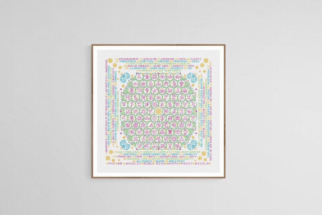 88 Angelic Zibu Signs Sampler/clock Modern Cross Stitch Pattern ...