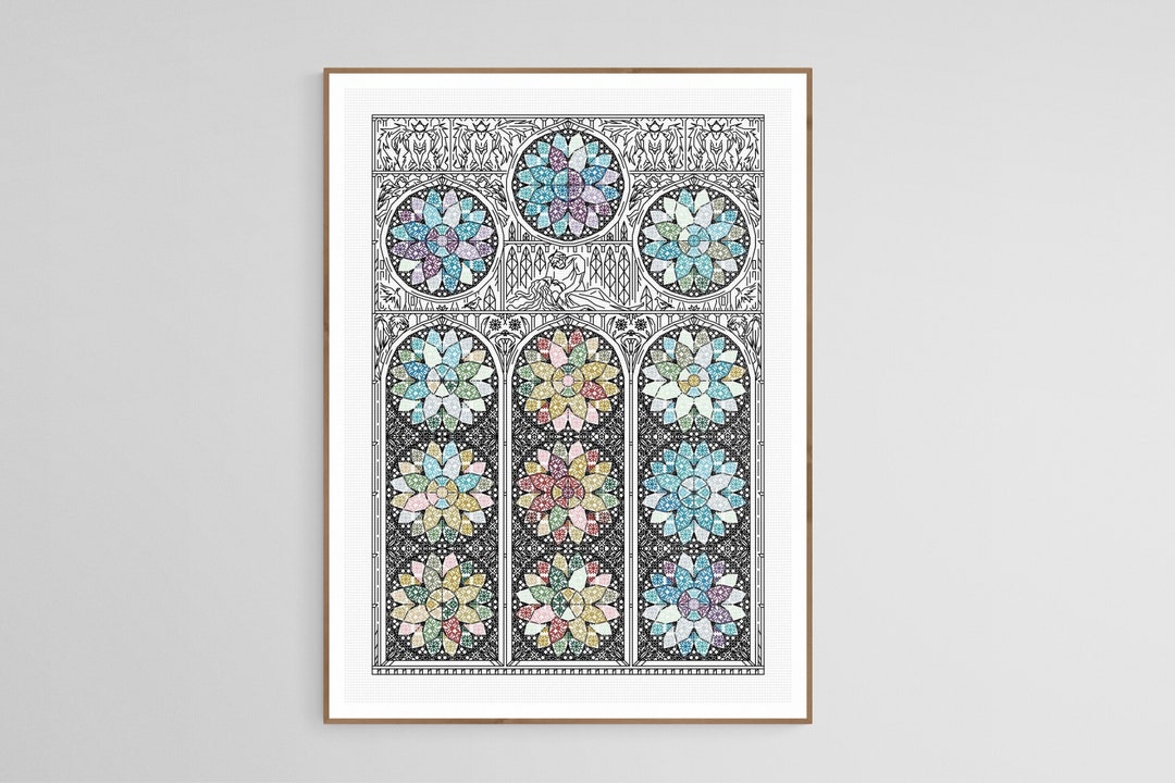Temperature Stitch - Gothic Cathedral With Stained Windows - Modern ...