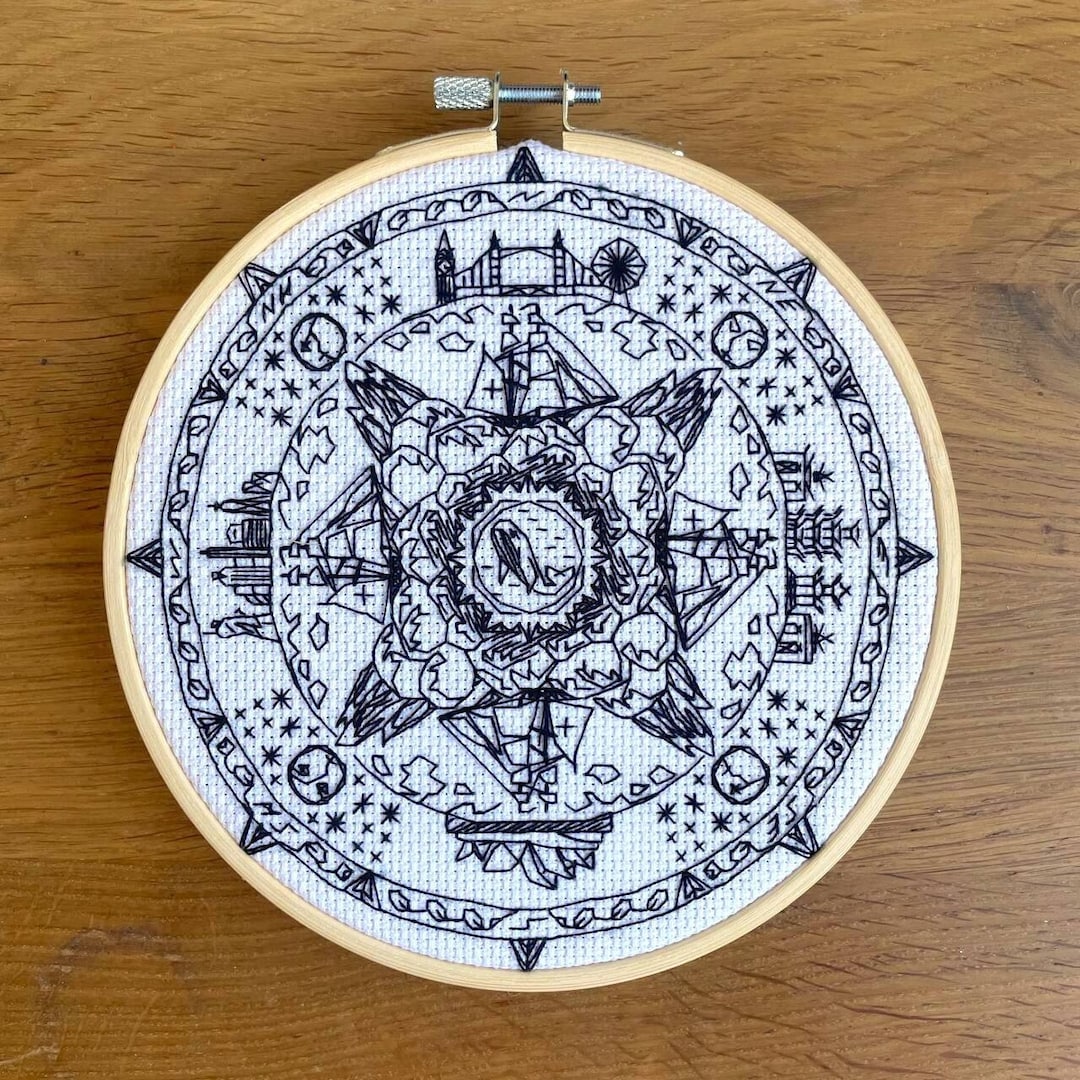 Windrose - Steampunk Mandala With Gears and Cogs - Modern Blackwork ...