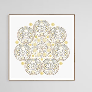 7 Archangel Sigils Day Clock Modern Cross Stitch Pattern Blackwork ...