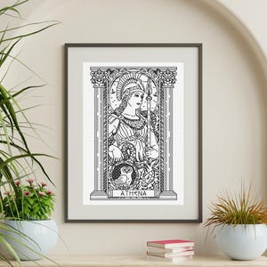 Athena - Olympian Gods - Greek Pantheon - Modern Hand Blackwork ...