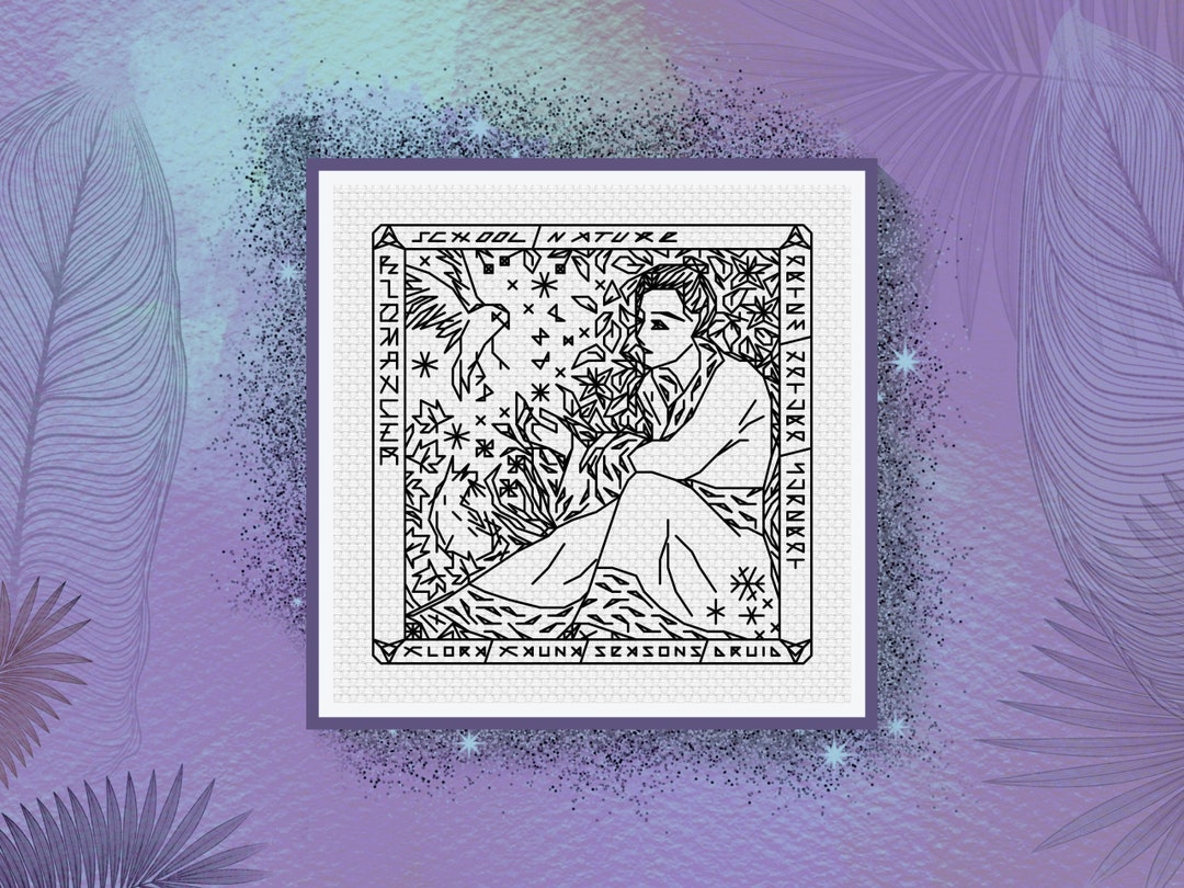 BIOMANCER Mage of Nature Modern Cross Stitch Pattern Blackwork ...