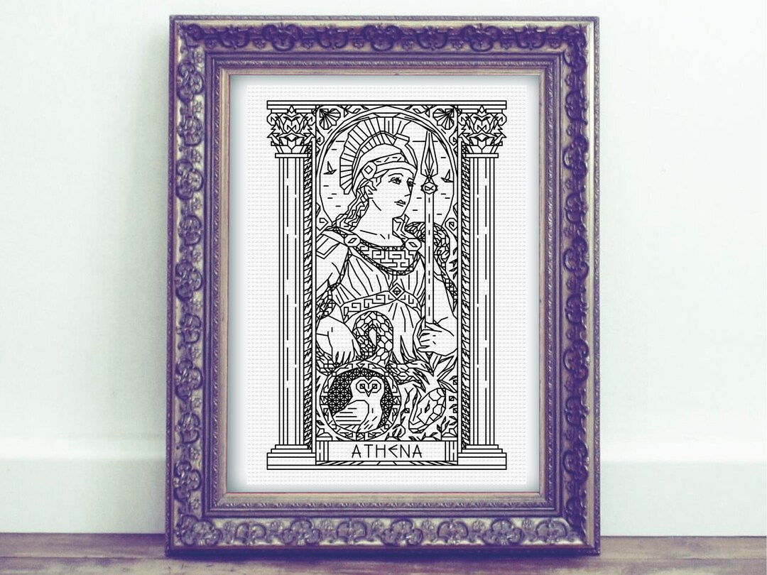 Athena - Olympian Gods - Greek Pantheon - Modern Hand Blackwork ...