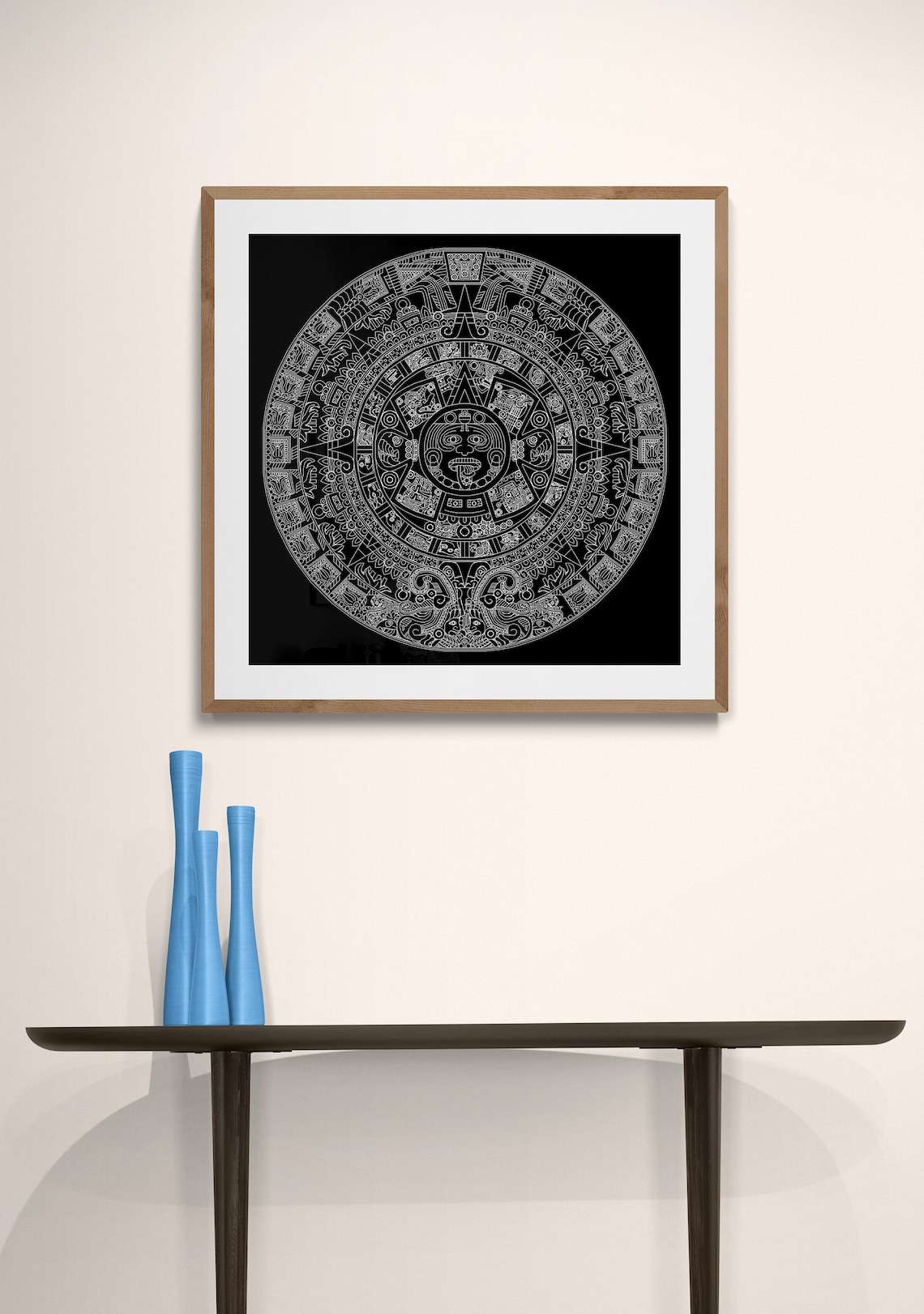 Aztec Calendar - Modern Blackwork Embroidery Cross Stitch Pattern - Etsy
