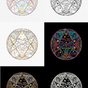 7 Archangel Sigils Day Clock Modern Cross Stitch Pattern Blackwork ...