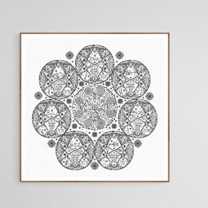 7 Archangel Sigils Day Clock Modern Cross Stitch Pattern Blackwork ...