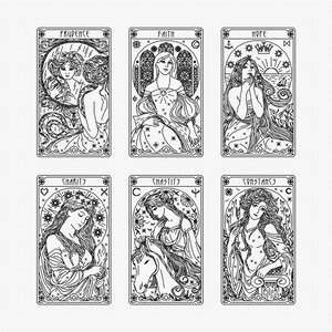 ULTIMATE MAJOR ARCANA 56 Tarot Cards Sampler - Blackwork Embroidery Pattern, Modern Hand ...