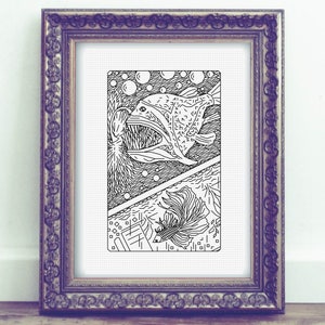 BETTA / ANGLERFISH - the Tamed Series - Blackwork Embroidery Pattern ...