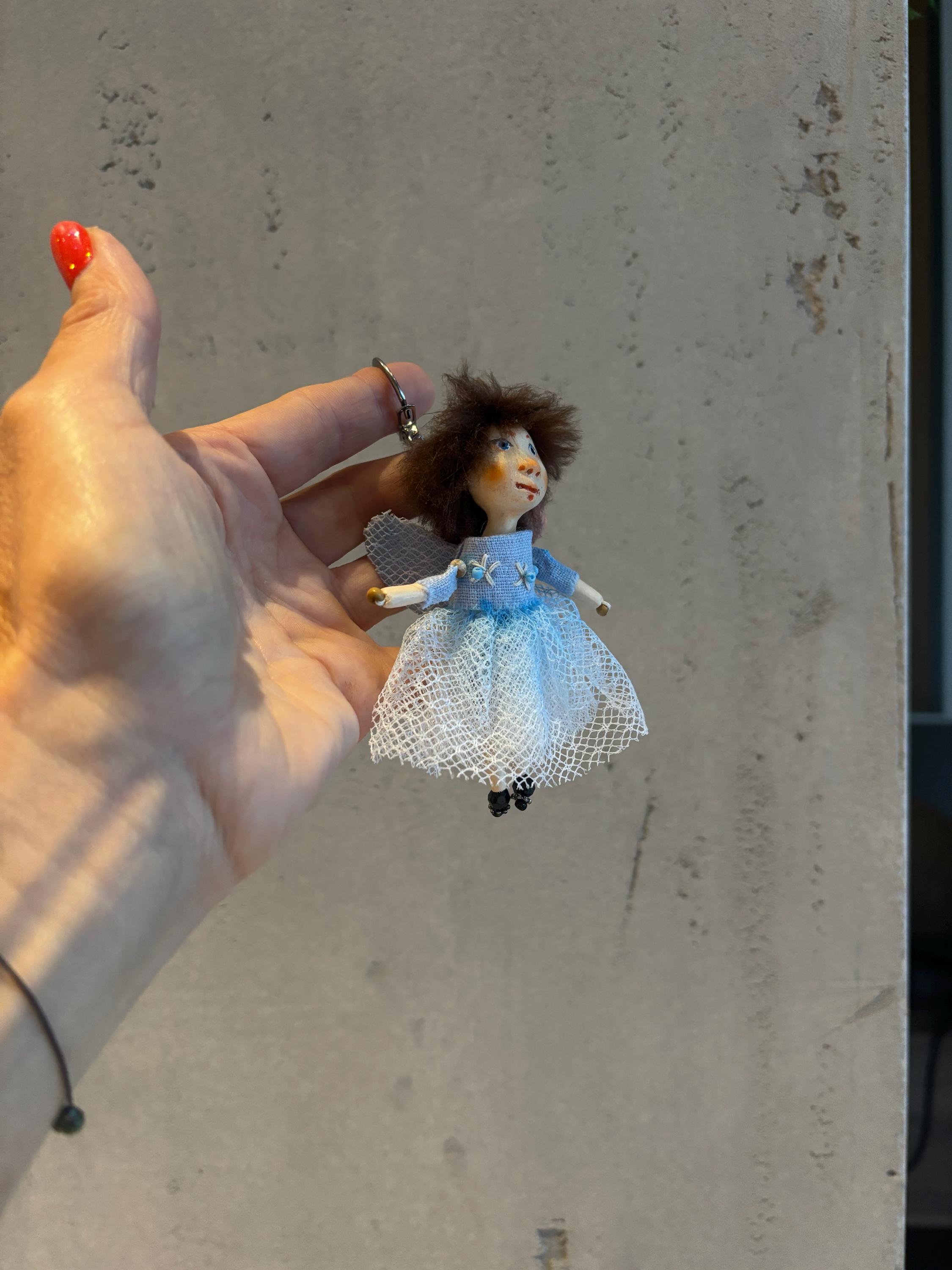 Doll Fairy Keychain, Polymer Clay Mini Keychain, Personalized Keyring ...