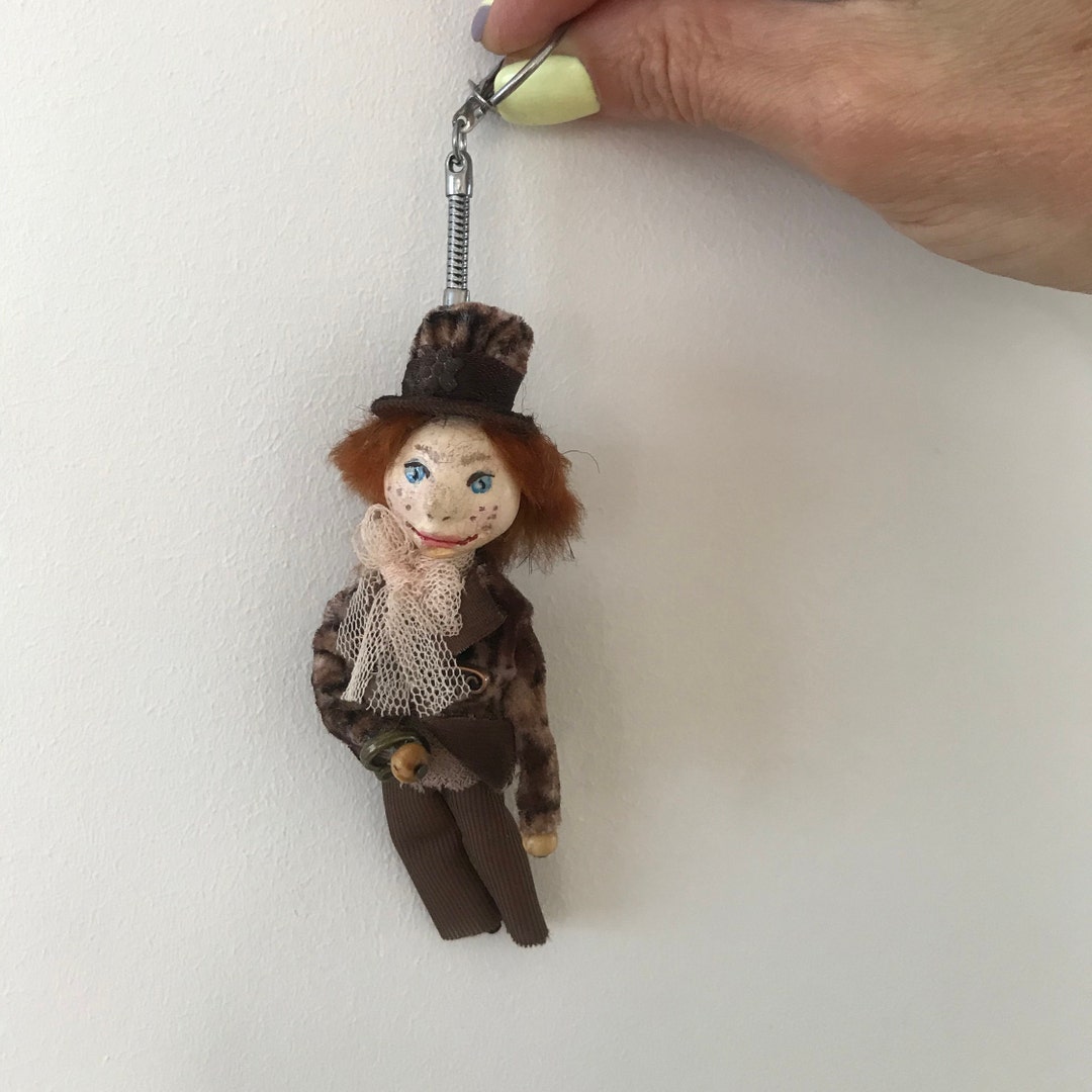 Doll Keychain, Polymer Clay Mini Keychain, Personalised Keyring, Gift ...