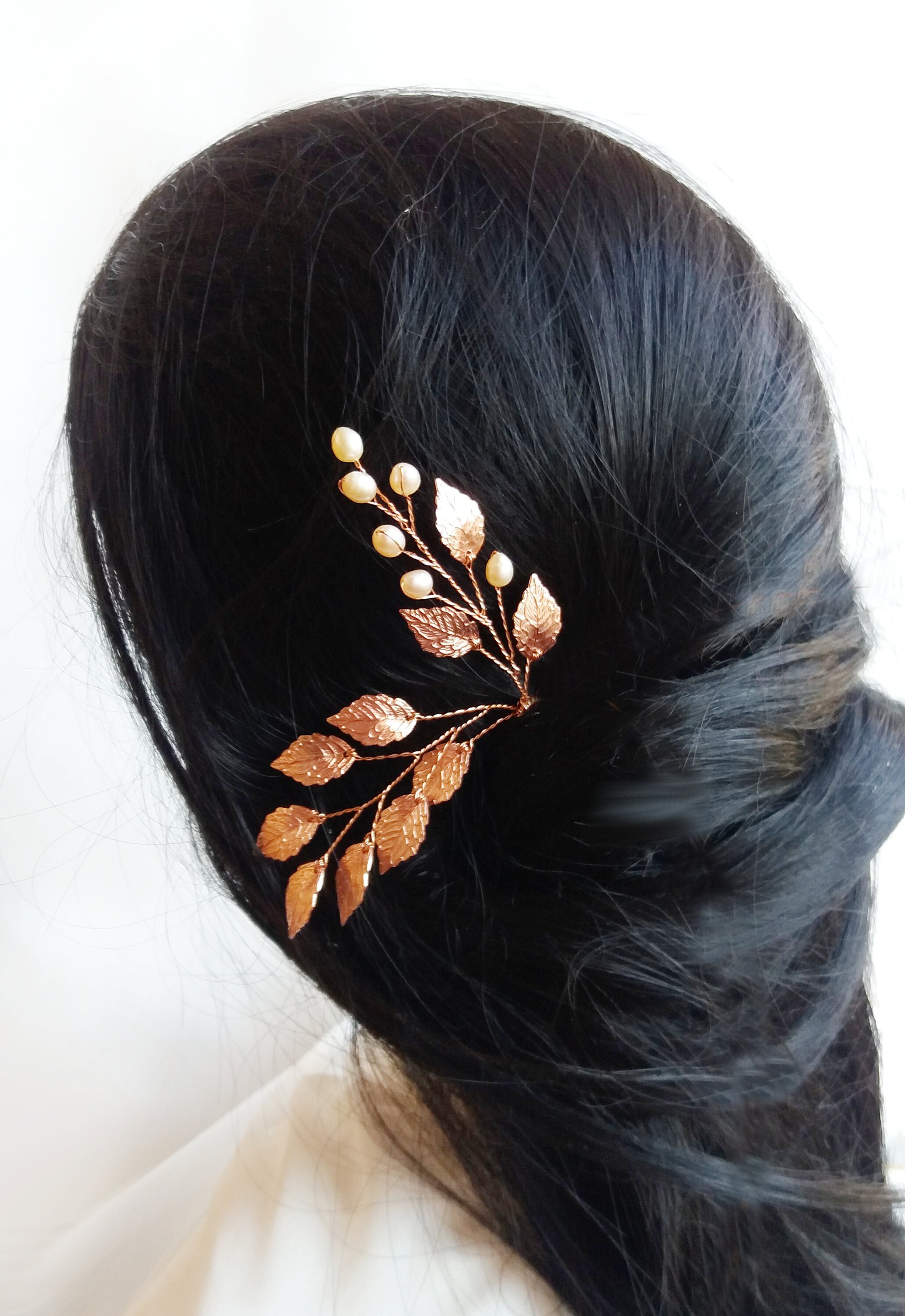 Rose Gold Hair Pins Bridal Hairpiece Pearl Hair Pins Gold - Etsy