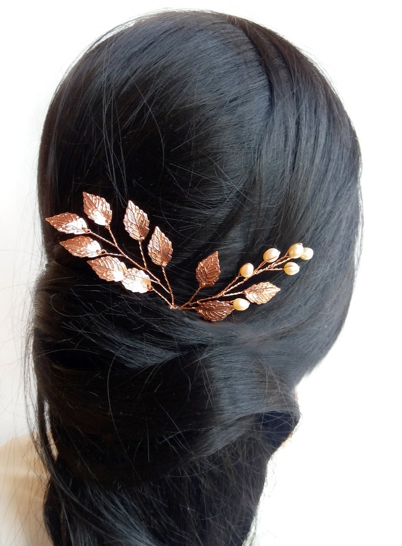 Rose Gold Hair Pins Bridal Hairpiece Pearl Hair Pins Gold | Etsy