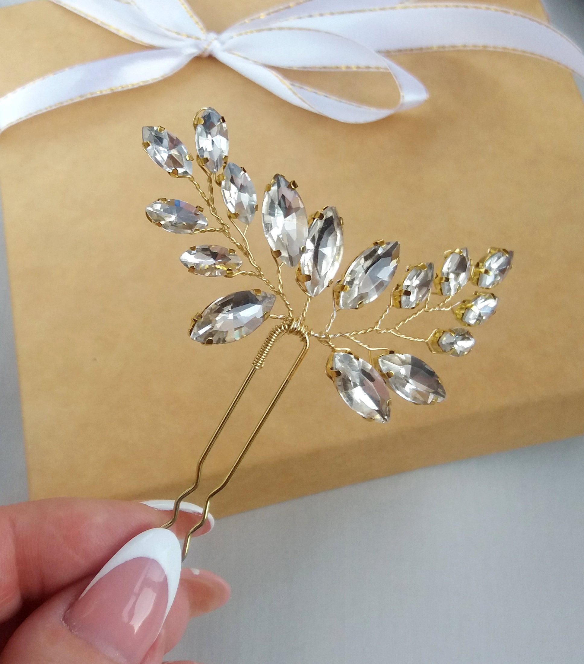 Crystal Hair Pins Bridal Headpiece Branch Hair Pins Bridal Etsy