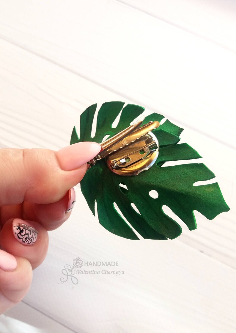 Tropical Beach Wedding Leaves Green Leaf Hair Pin Monstera Hawaiian ...