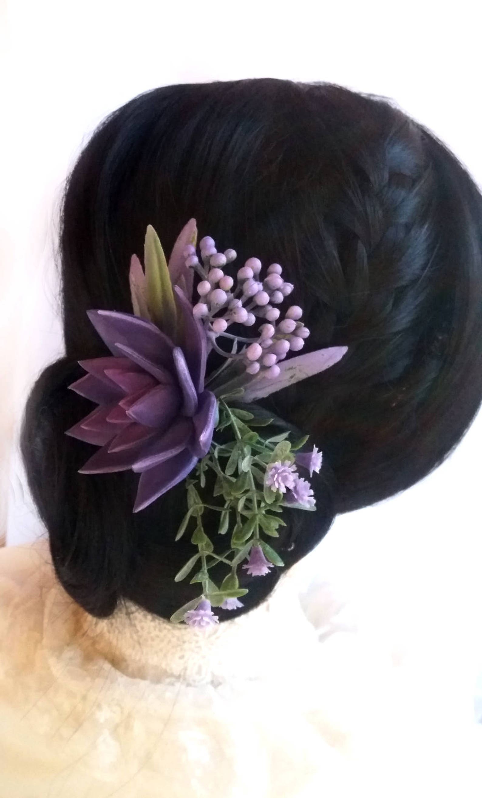 Bridal purple hair comb Ultra violet floral hair accessories | Etsy