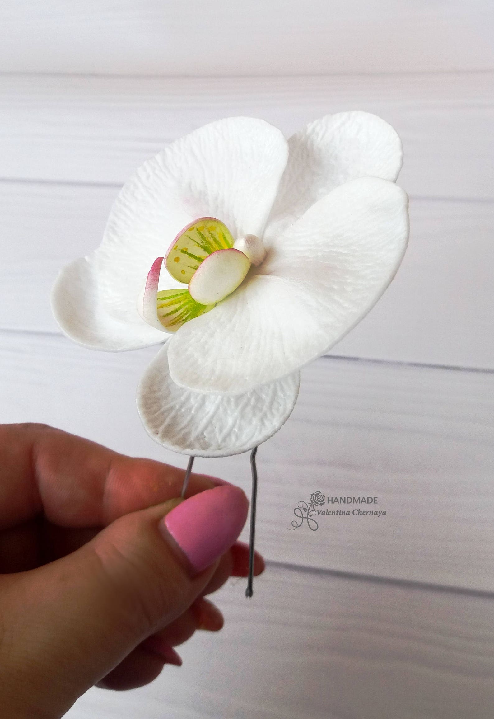 Bridal Headpiece White Orchid Hair Pin Wedding Accessories Flower Hair ...