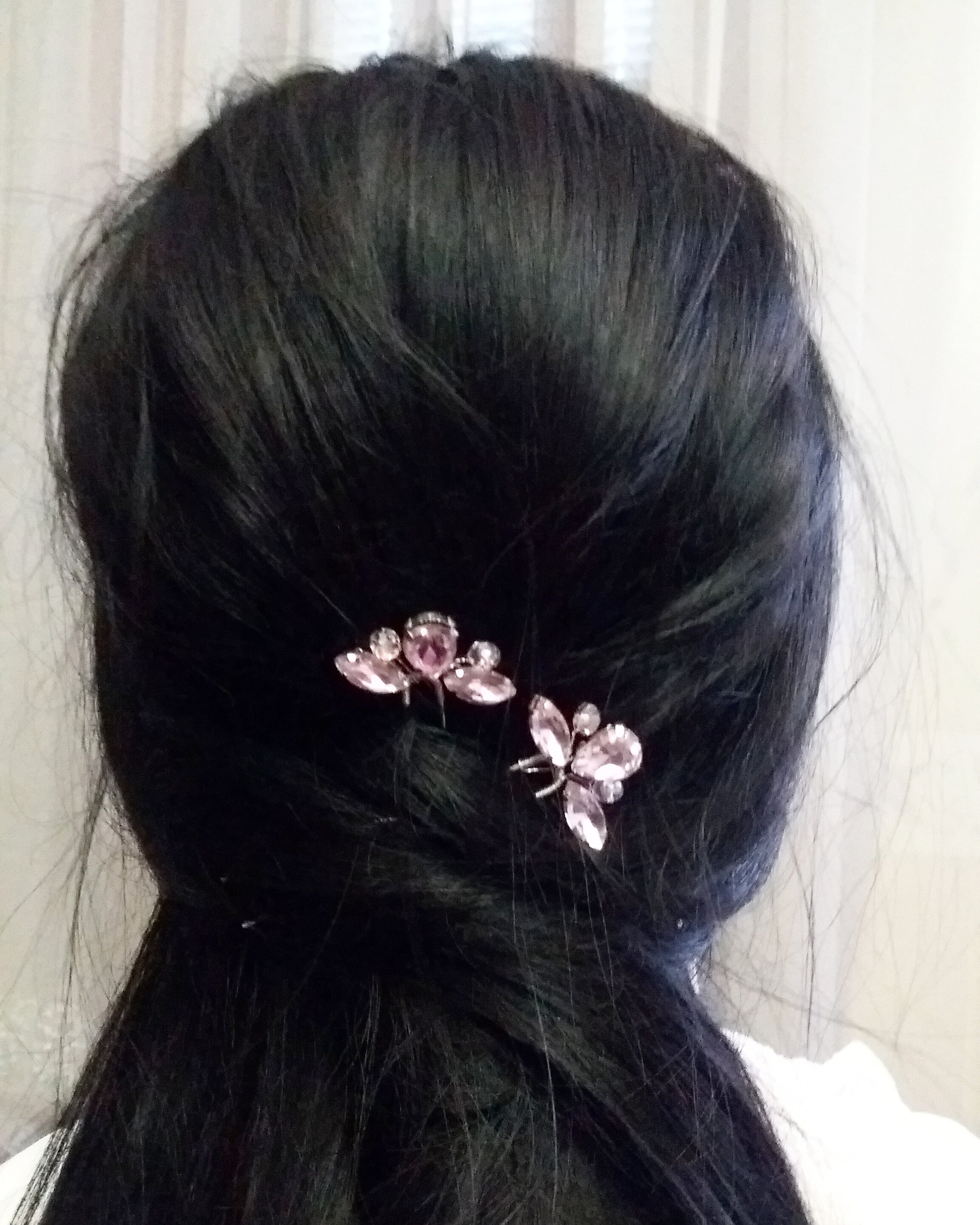 Bridal Small Hair Pin With Pink Crystals Wedding Hair Piece | Etsy