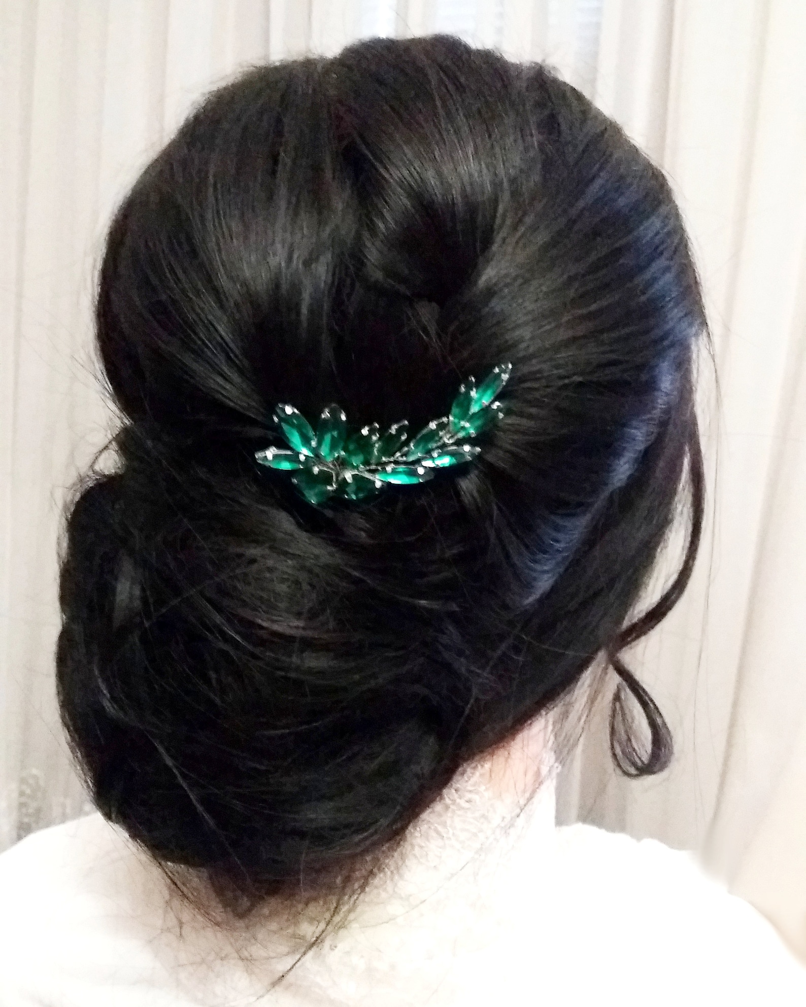 Bridal Rhinestone Hair Pin Emerald Green Hair Piece Bridal - Etsy