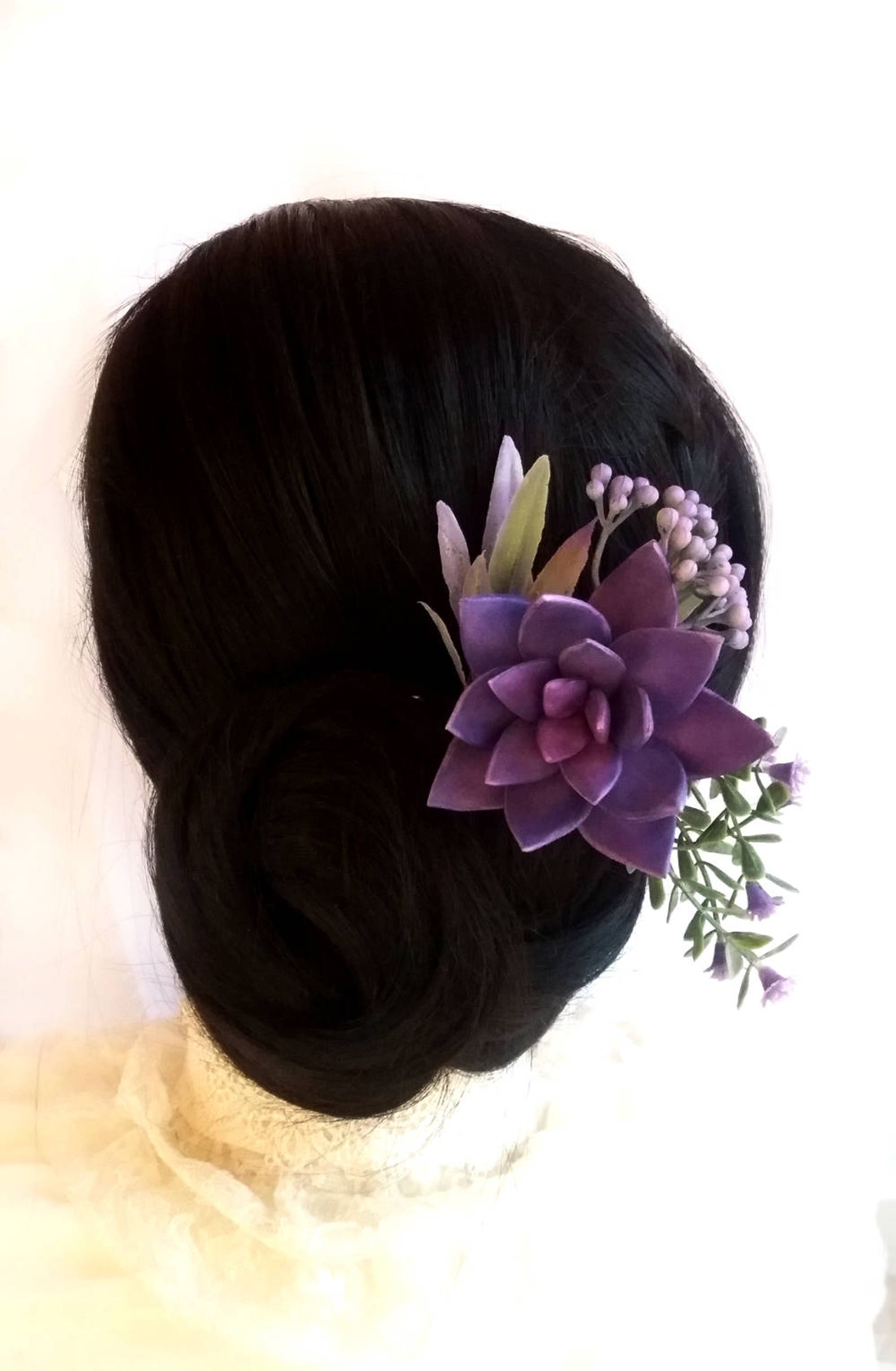 Bridal Purple Hair Comb Ultra Violet Floral Hair Accessories - Etsy
