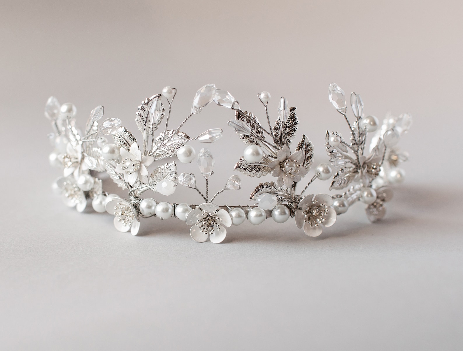 Bridal Silver Tiara for Bride Bridal Headpiece Bachelorette - Etsy