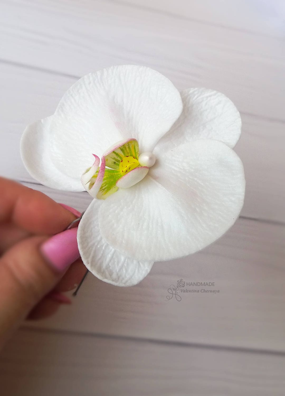Bridal Headpiece White Orchid Hair Pin Wedding Accessories Flower Hair ...