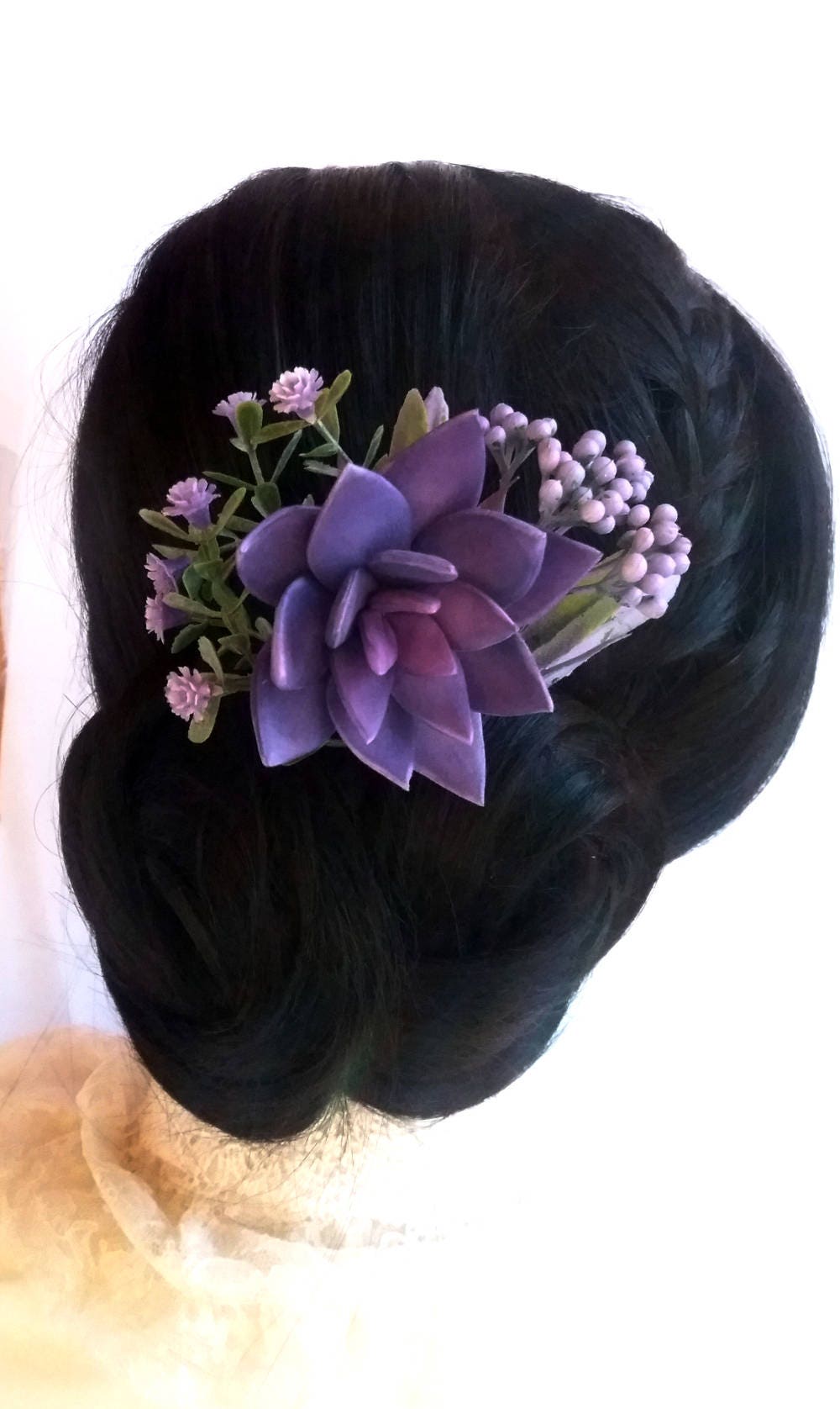 Bridal purple hair comb Ultra violet floral hair accessories | Etsy