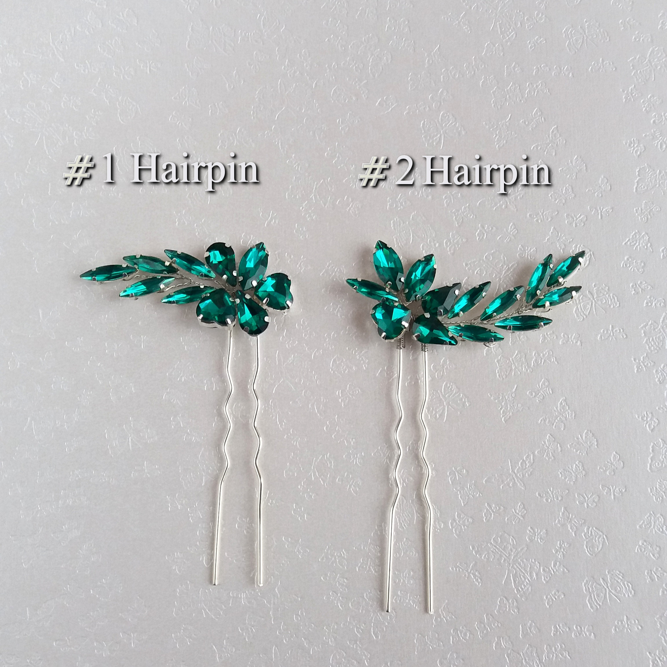 Bridal Rhinestone Hair Pin Emerald Green Hair Piece Bridal - Etsy