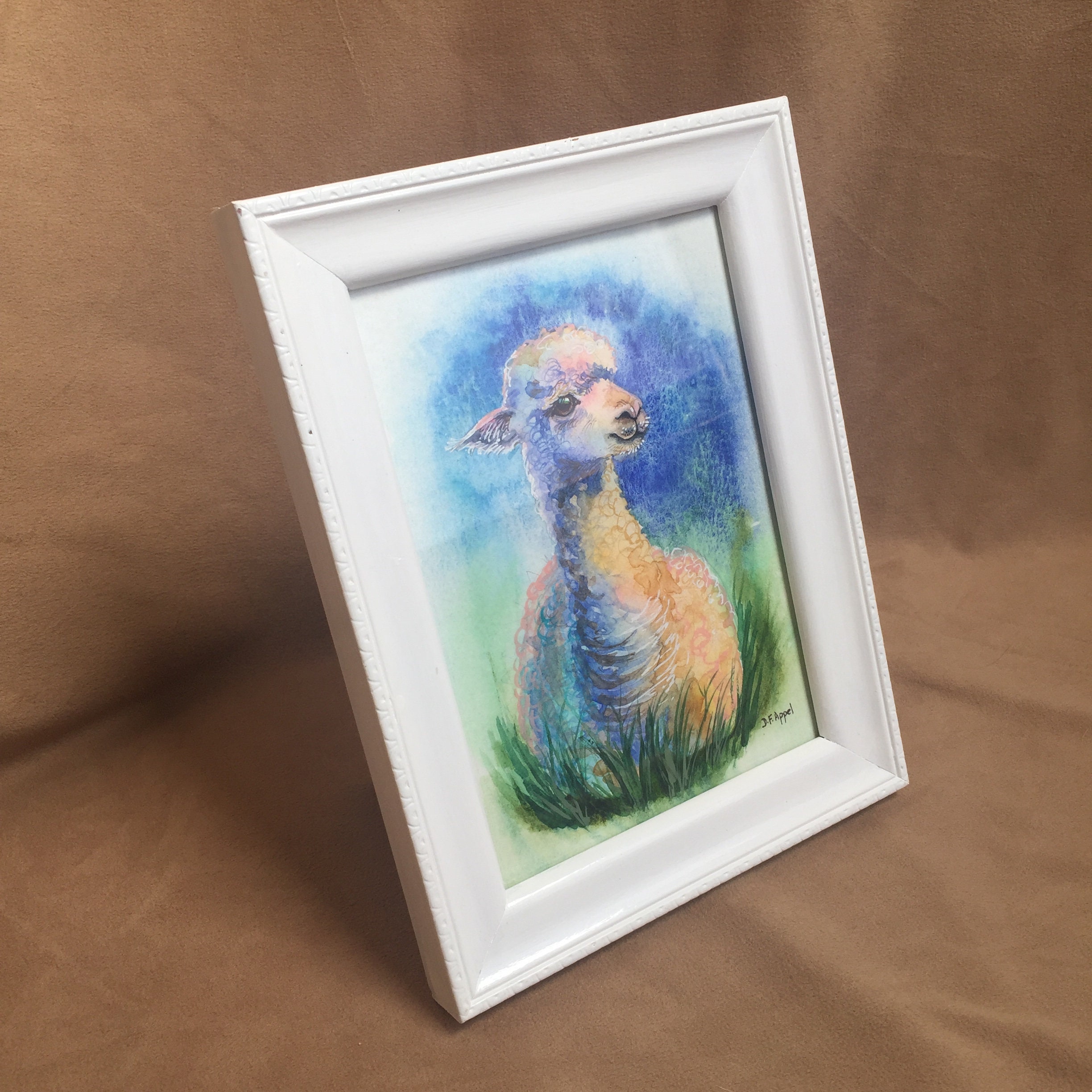 Alpaca Watercolor Painting Alpaca Art Framed Alpaca | Etsy
