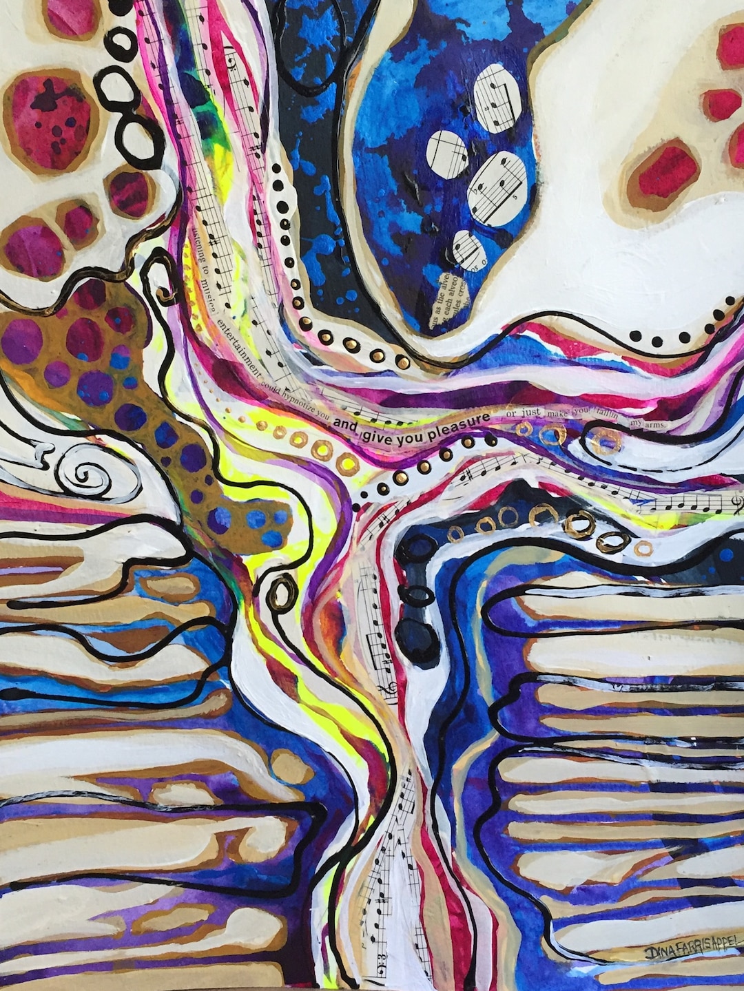 Music Theme Abstract Painting, Music Art, Musical Art, Colorful ...