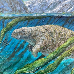 Steller's Sea Cow Painting: Original Extinct Animal Art on Wood - Etsy