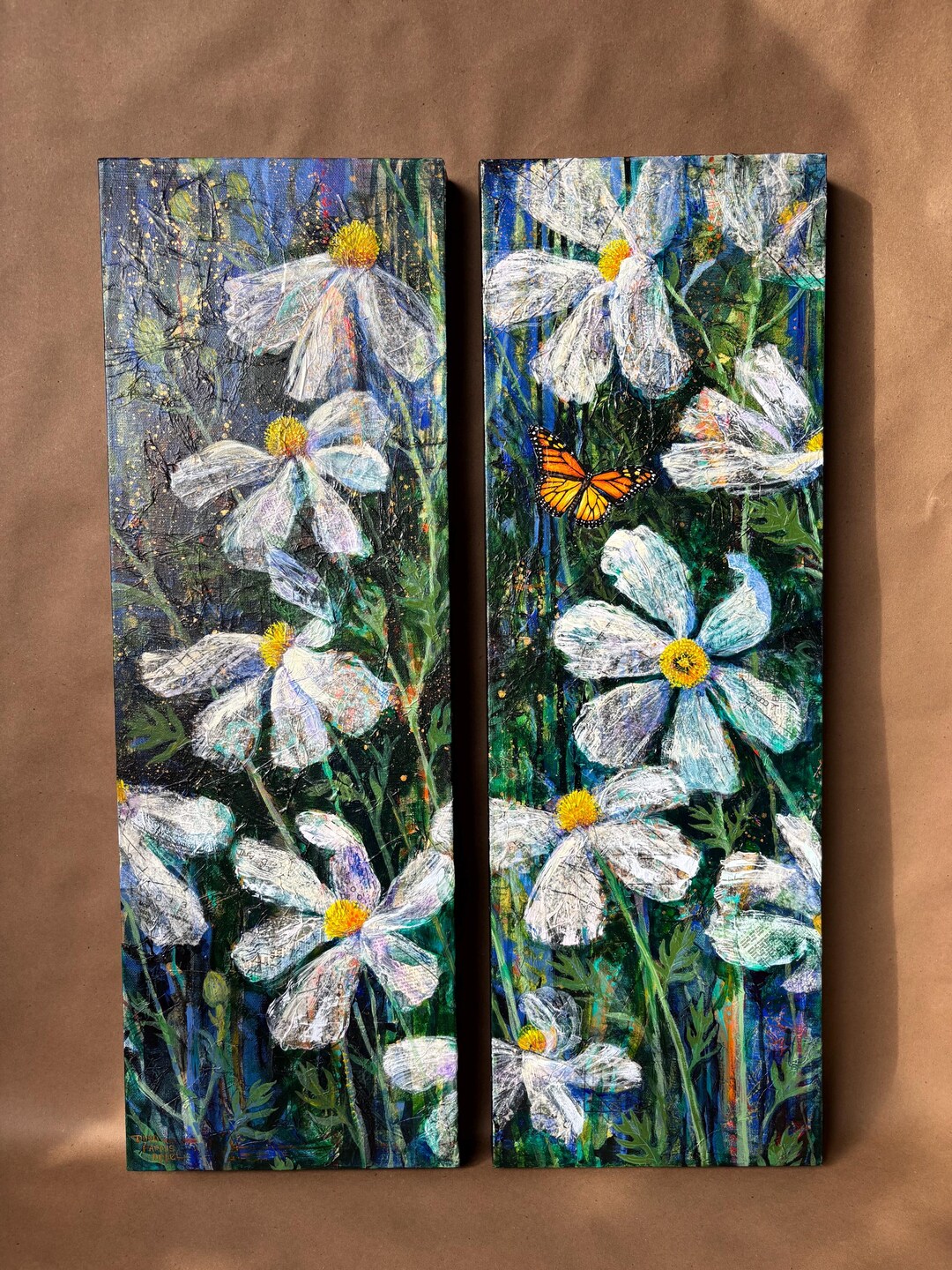 Original Poppy and Monarch Butterfly Painting on Canvas - California ...