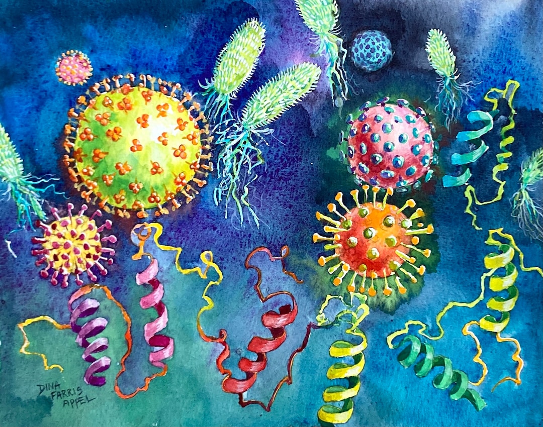 Medical Science Watercolor Painting, Biomedical Illustration, One of A ...