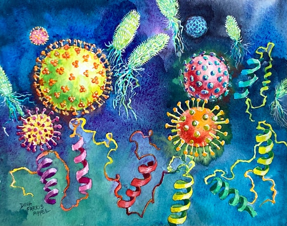 Medical Science Watercolor Painting Biomedical Illustration - Etsy UK