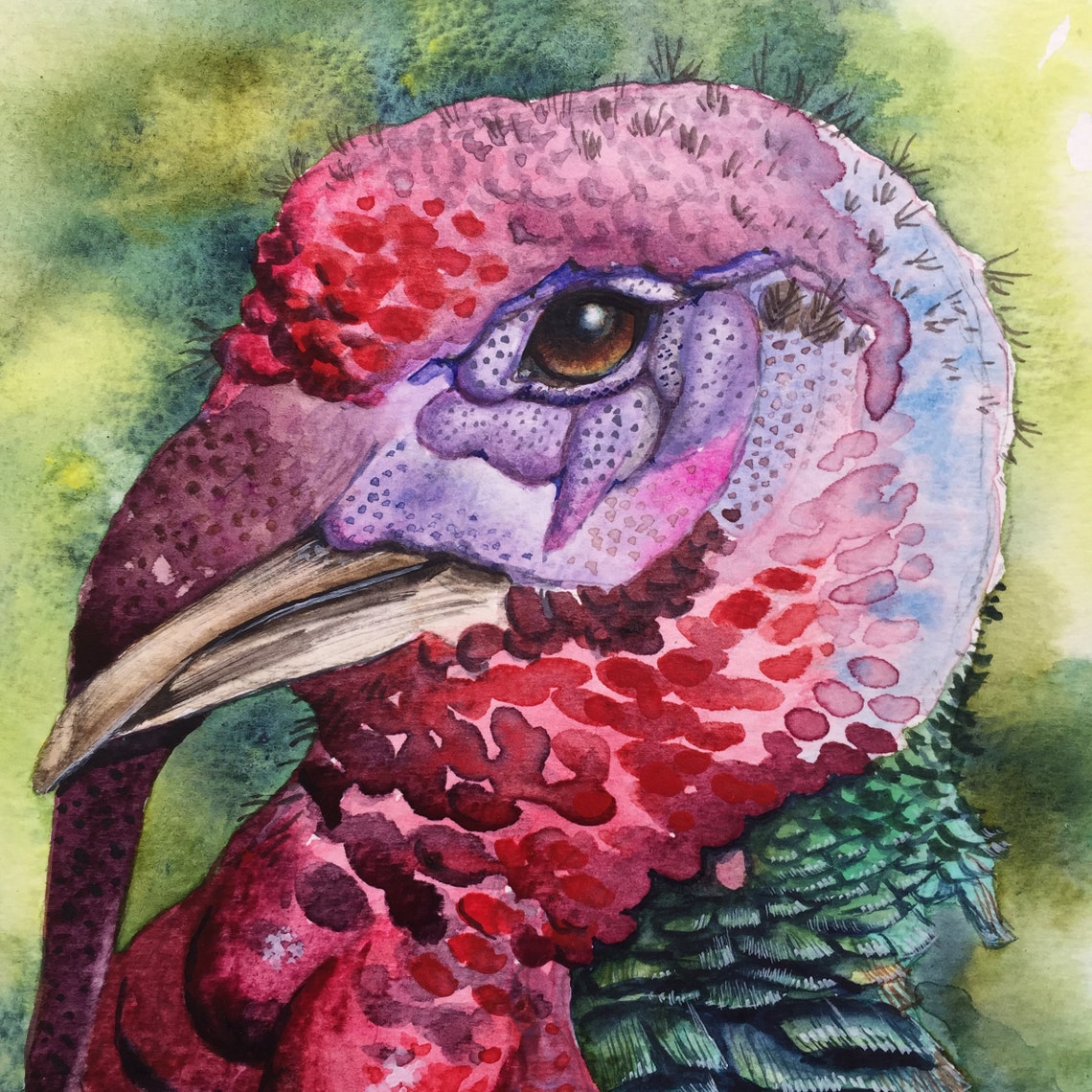 Watercolor Turkey Painting Watercolor Painting of Turkey on | Etsy