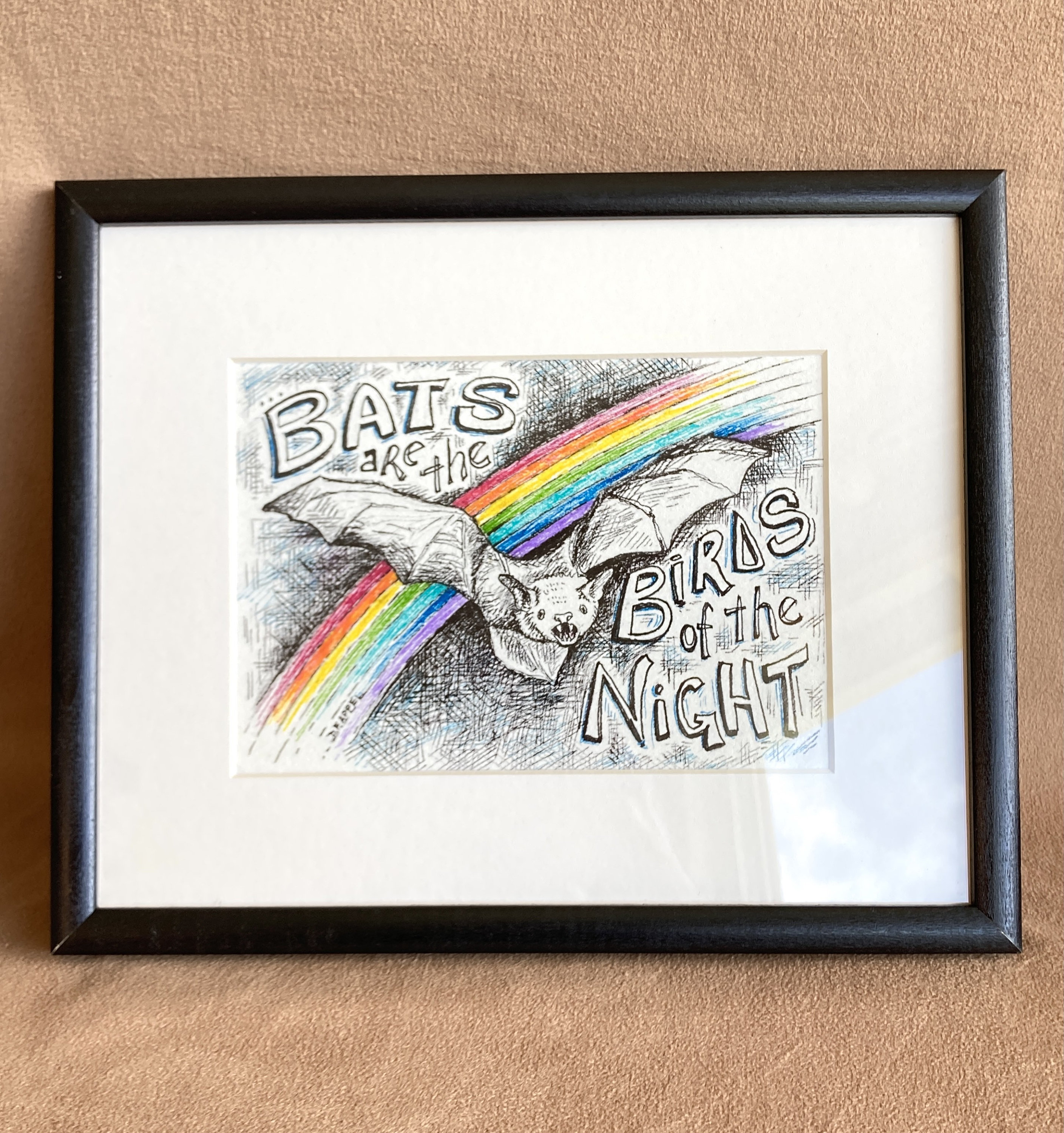 Bat Painting Bat Art Watercolor Bat Painting // FRAMED | Etsy