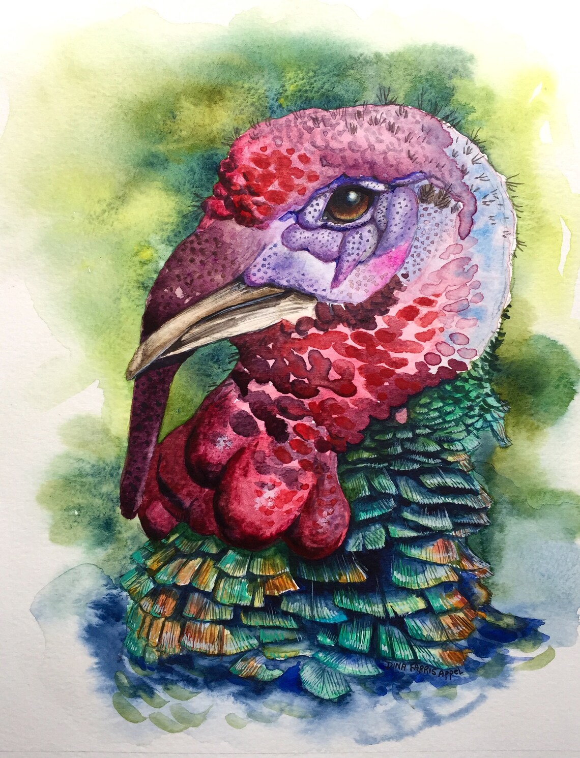 Watercolor Turkey Painting Watercolor Painting of Turkey on | Etsy