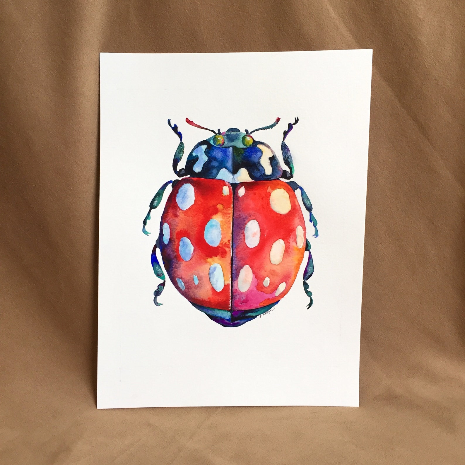 Ladybug Painting Ladybug Watercolor Painting Insect Art - Etsy