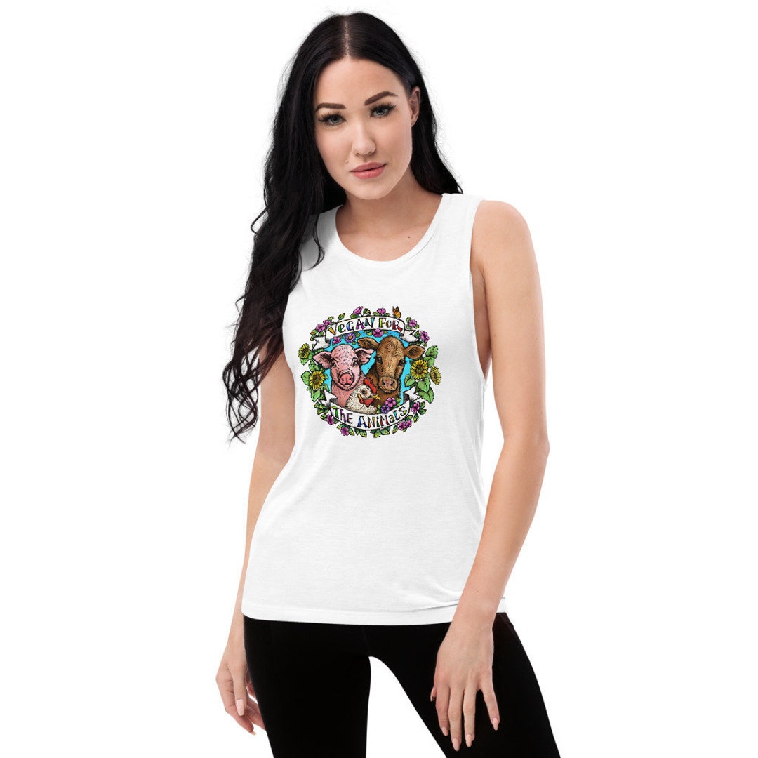 Vegan for the Animals Muscle Tank Top: Animal Rights Flowy Shirt - Etsy