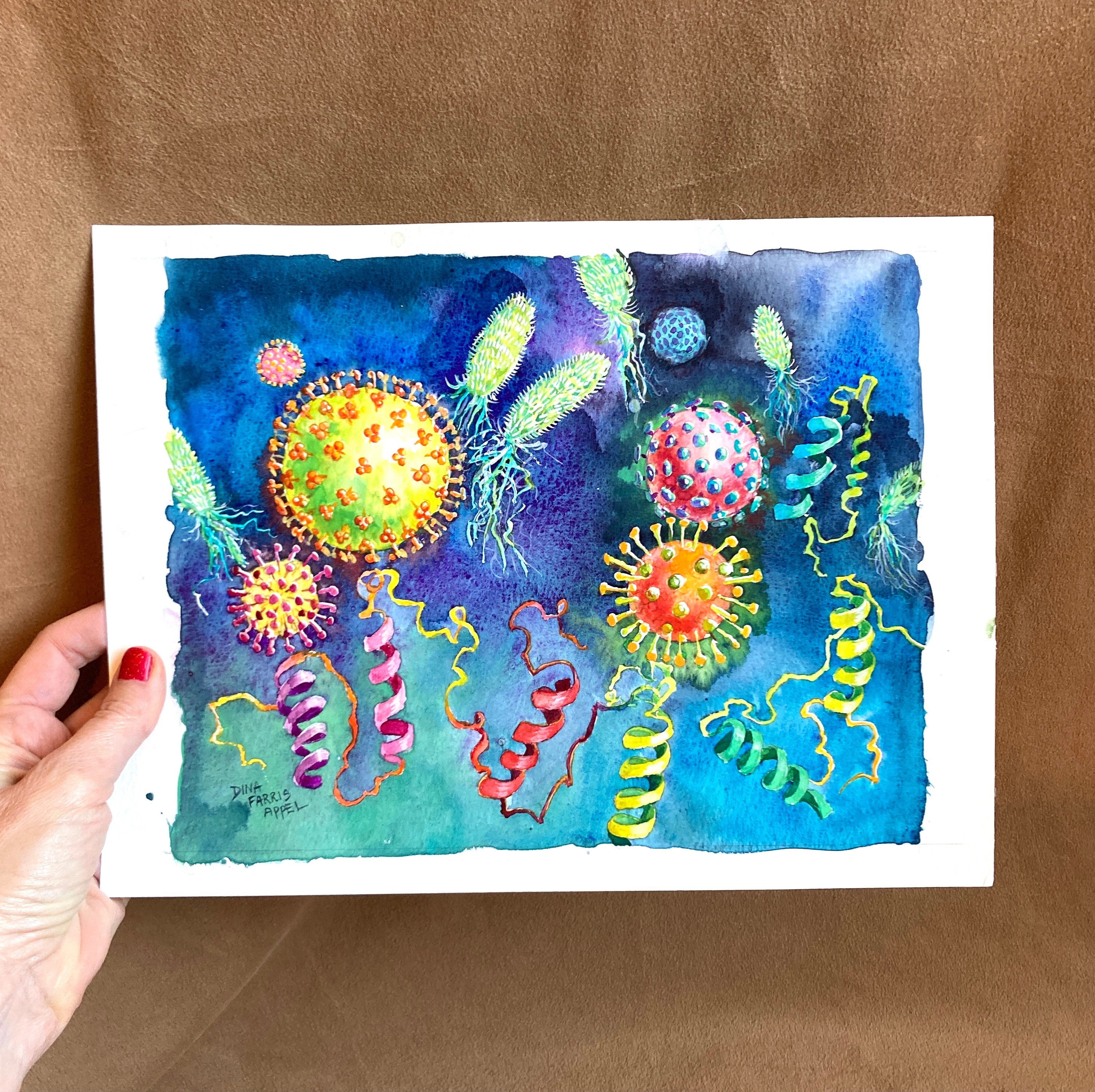 Medical Science Watercolor Painting Biomedical Illustration | Etsy