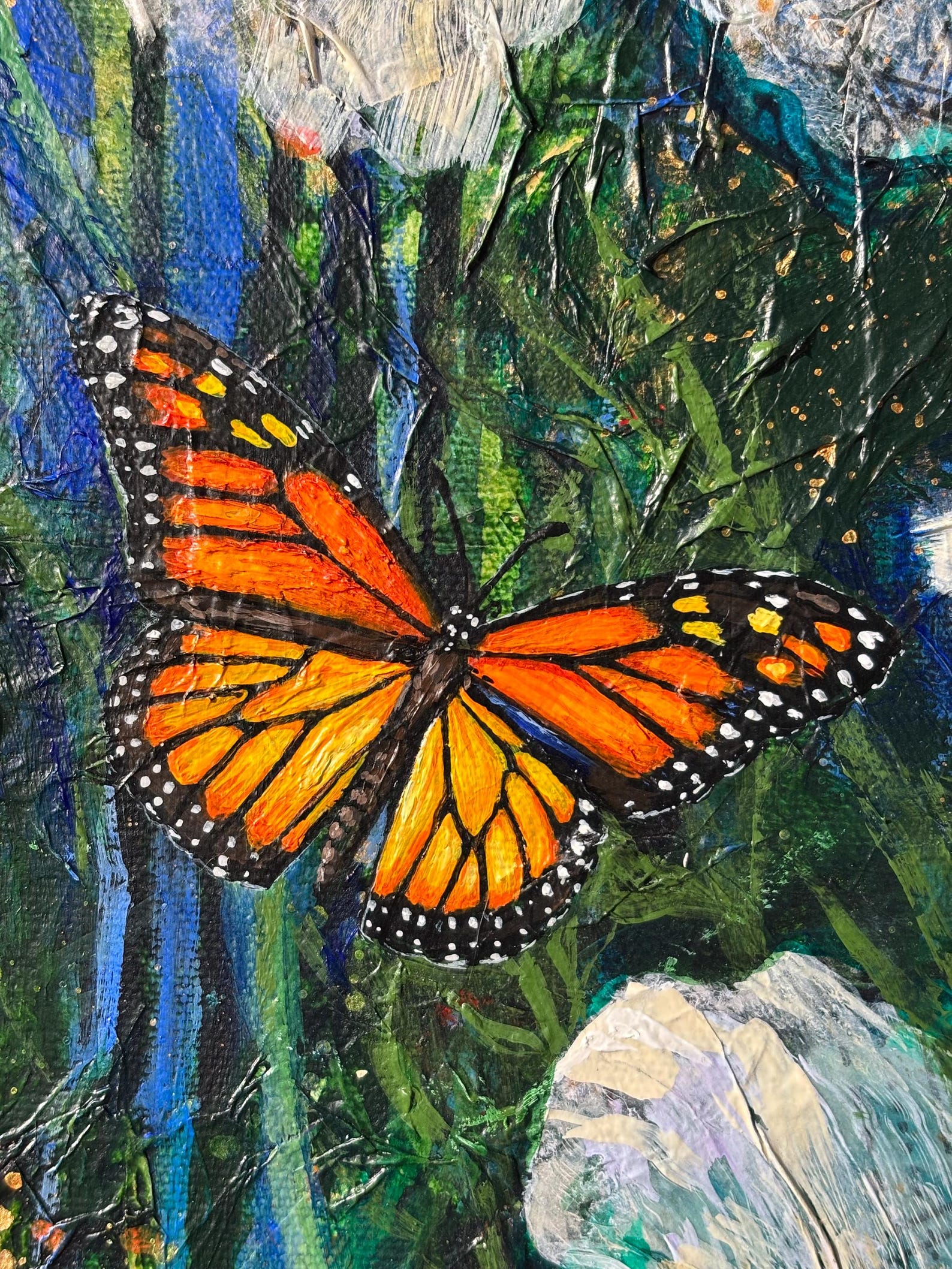 Original Poppy and Monarch Butterfly Painting on Canvas - California ...
