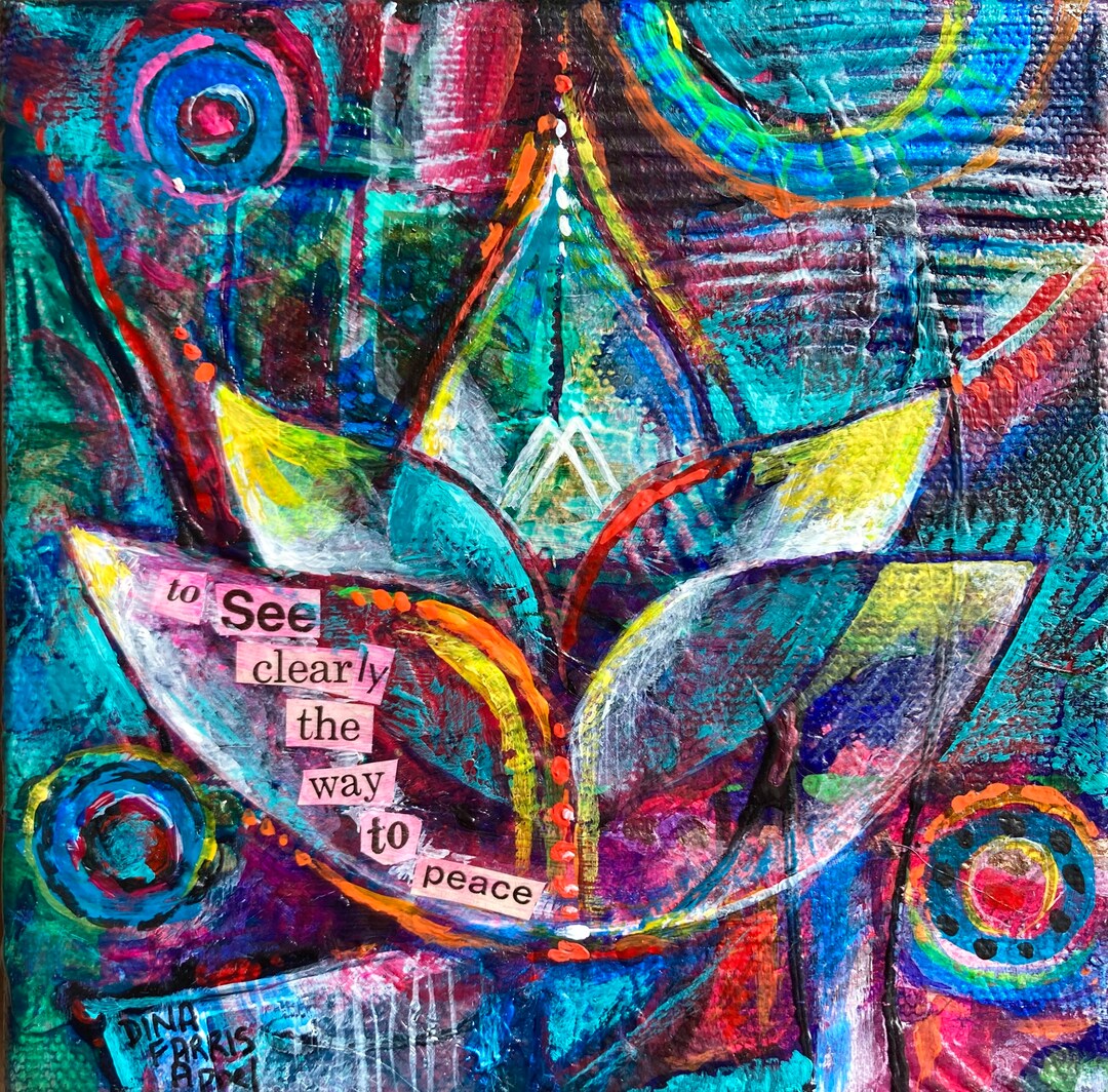 Lotus Painting, Lotus Art, Zen Art, Zen Decor, Meditation Art, Bohemian ...