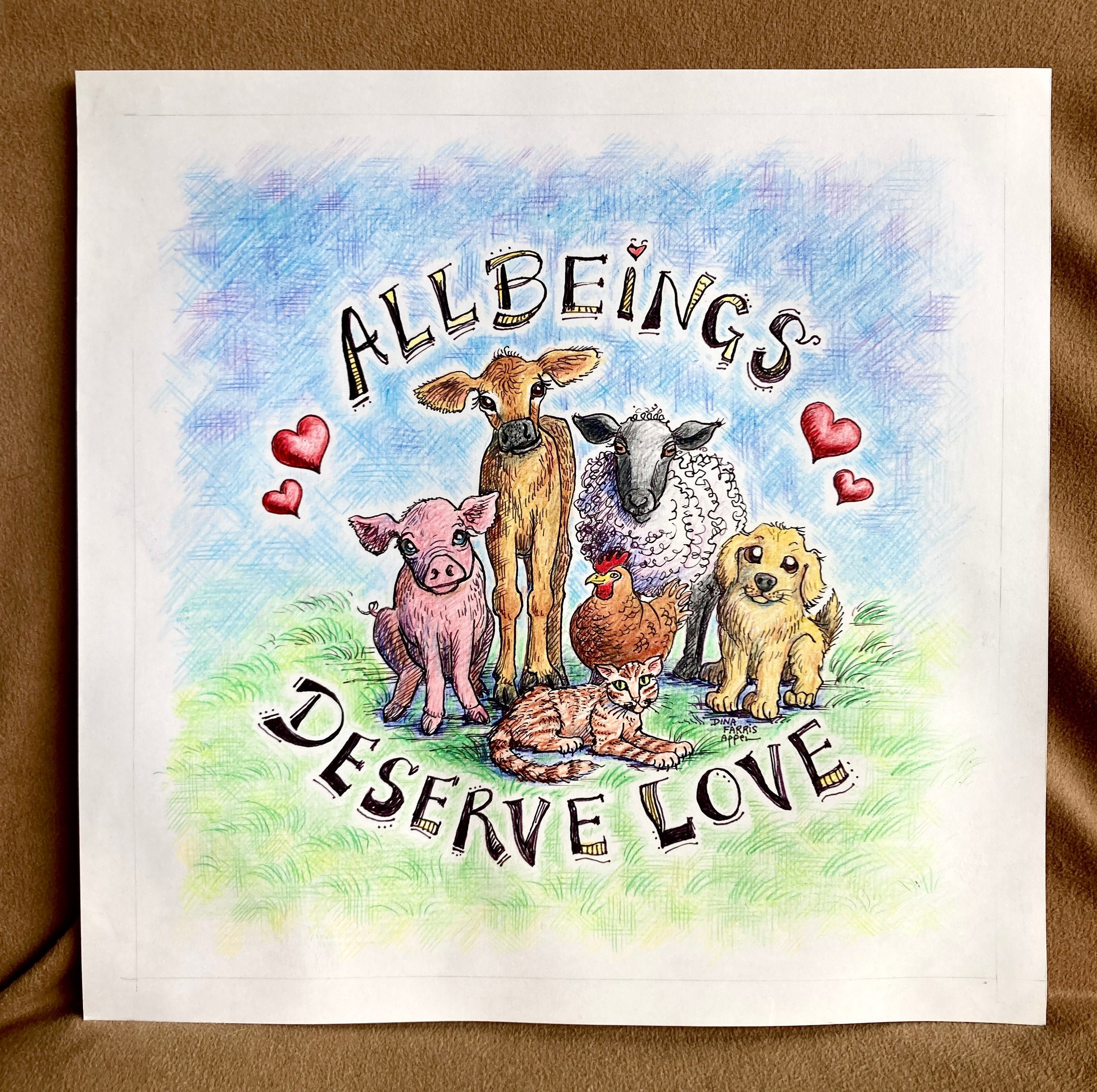 Vegan Theme Art Vegan Artwork Animal Rights Artwork - Etsy UK