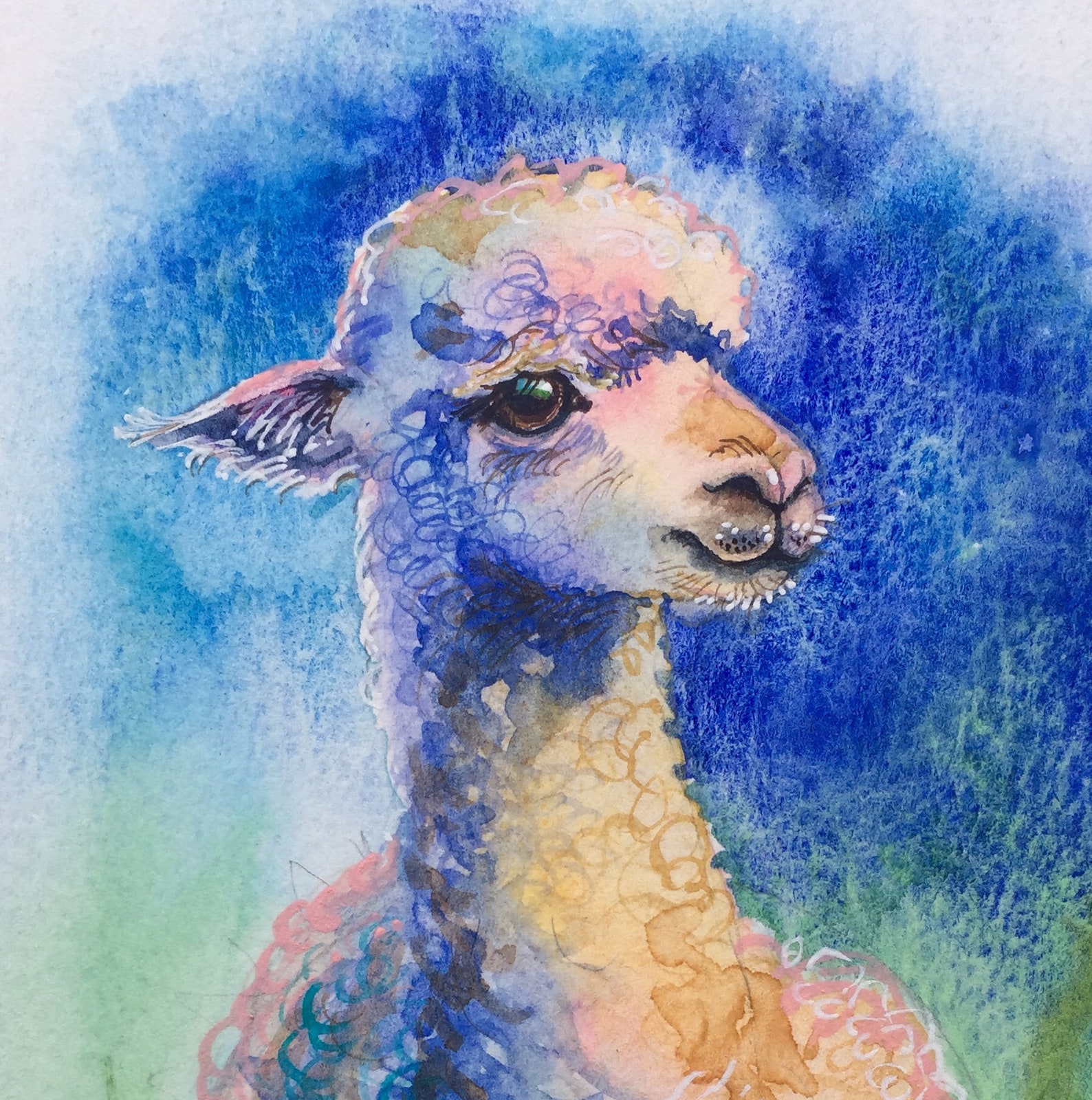 Alpaca Watercolor Painting Alpaca Art Alpaca Painting Llama - Etsy