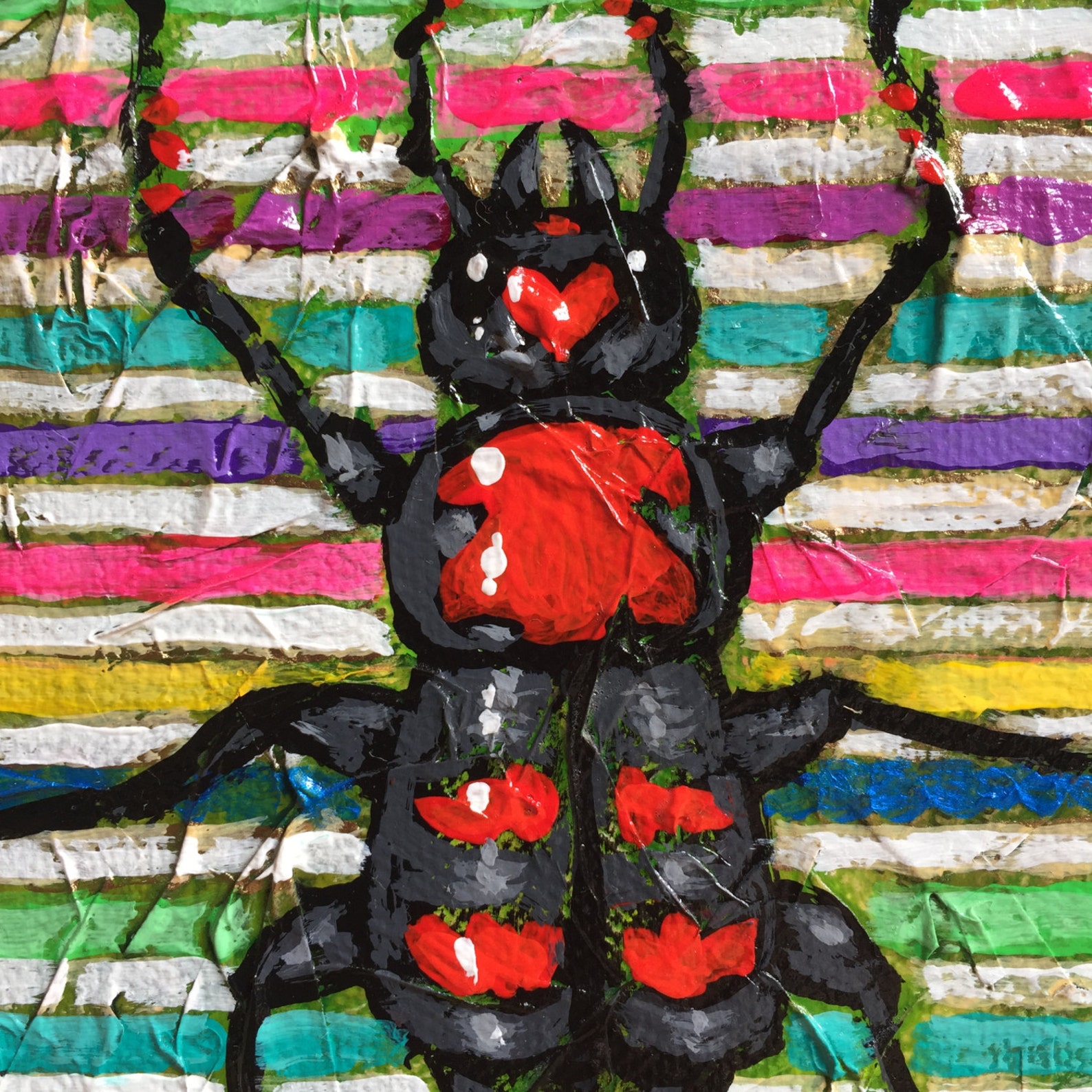 Beetle Painting Insect Art Bug Painting Tiger Beetle Kids - Etsy